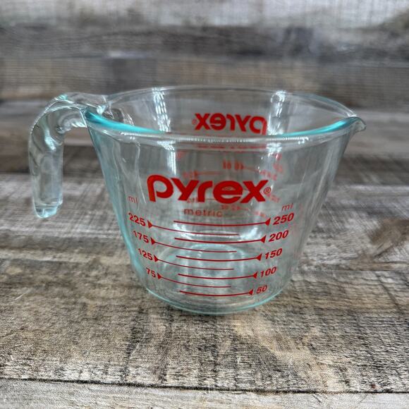 Pyrex | Kitchen | Vintage Pyrex Cup 8 Oz 25 Ml Glass Measuring Cup Red ...